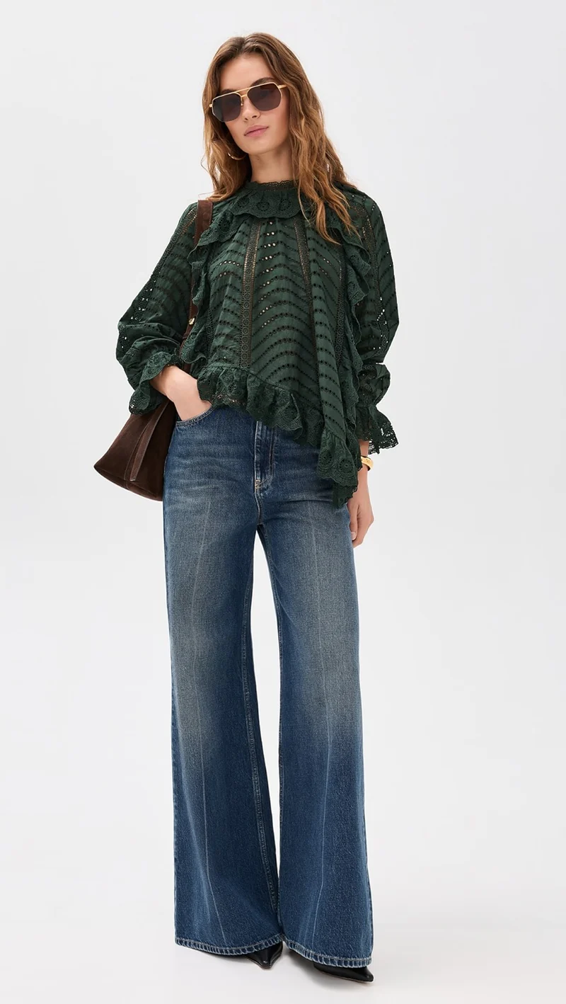 Marcella ASY Blouse Cypress Green - m.a.s.